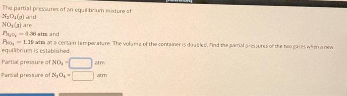 The partial pressures of an equilibrium mixture of | Chegg.com