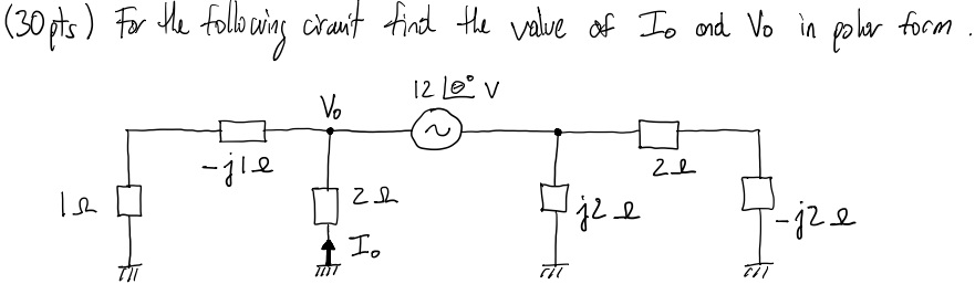 Solved For the following circuit find the value of I0 ﻿and | Chegg.com