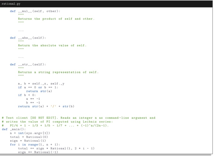 Solved Exercise 5. Rational Number) Define a data type | Chegg.com