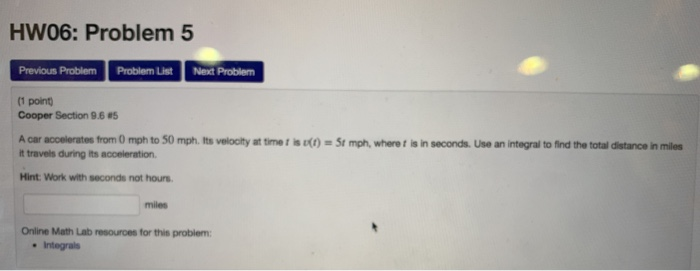 Solved HW06: Problem 5 Previous Problem Problem List Next | Chegg.com