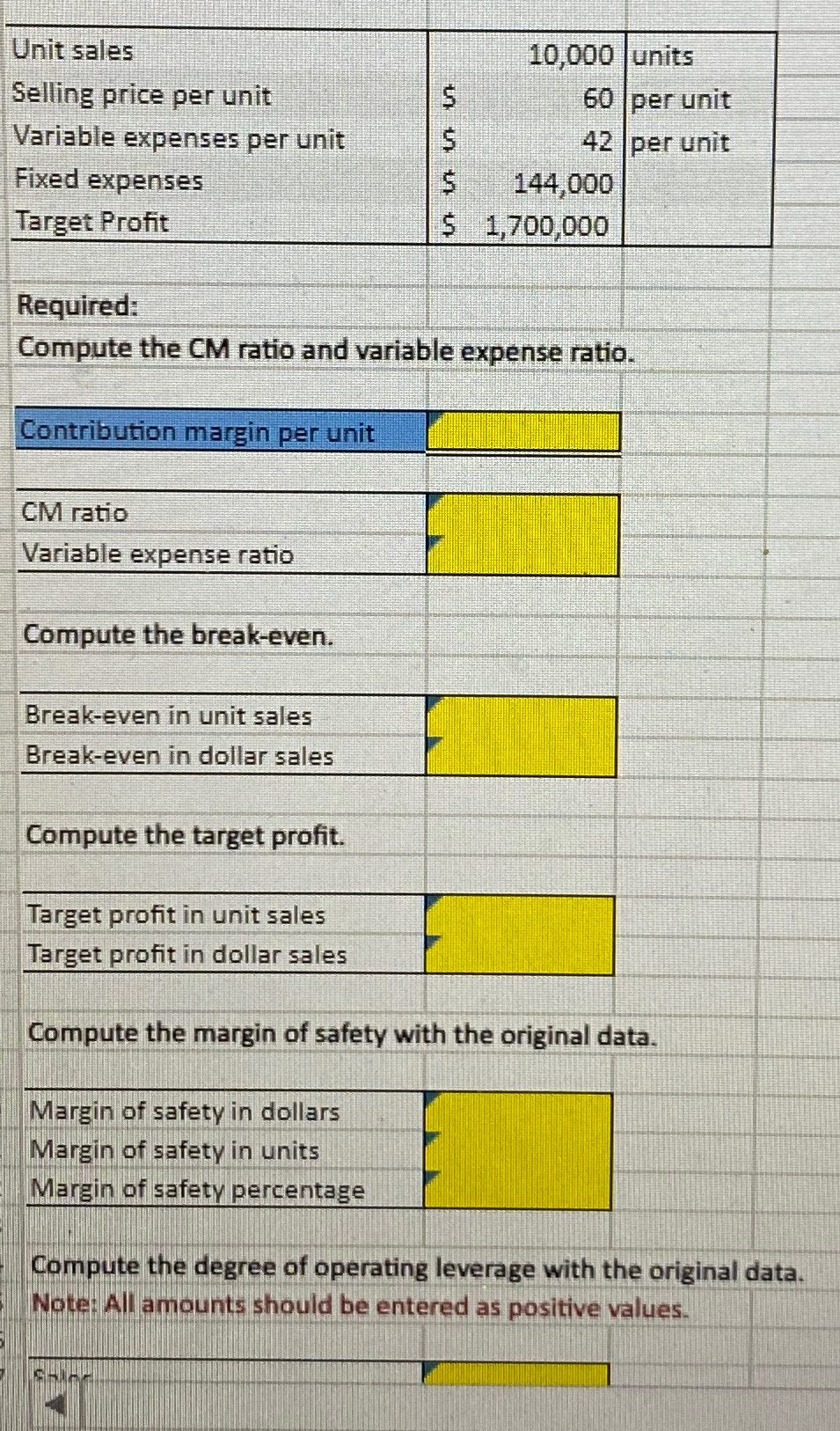 \table[[Unit sales,,10,000,units],[Selling price per | Chegg.com