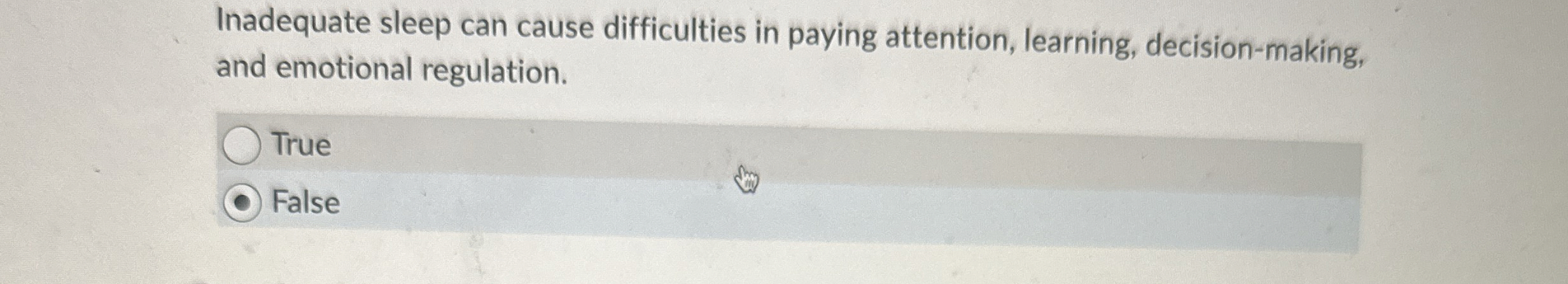 Solved Inadequate sleep can cause difficulties in paying | Chegg.com