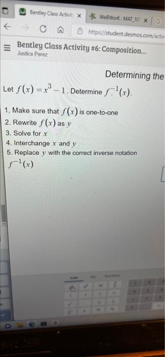 Solved Bentley Class Activit * * WebWork : MAT:10 G | Chegg.com