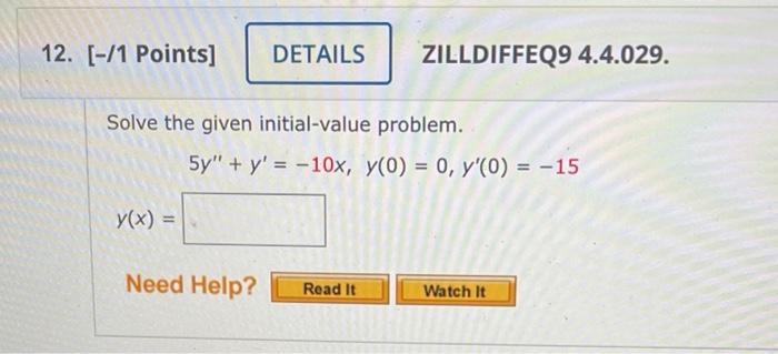 Solved Solve the given initial-value problem. | Chegg.com