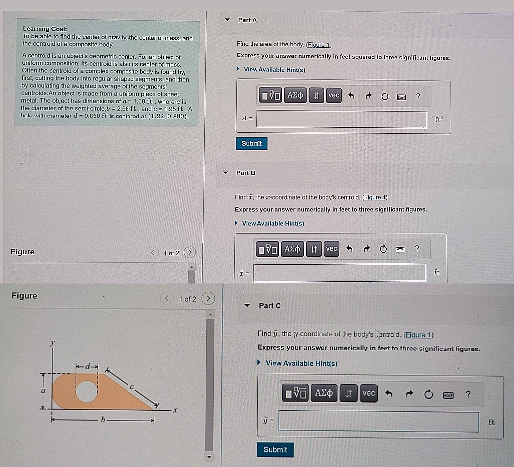 Solved Learning Goal:To be able to find the center of | Chegg.com