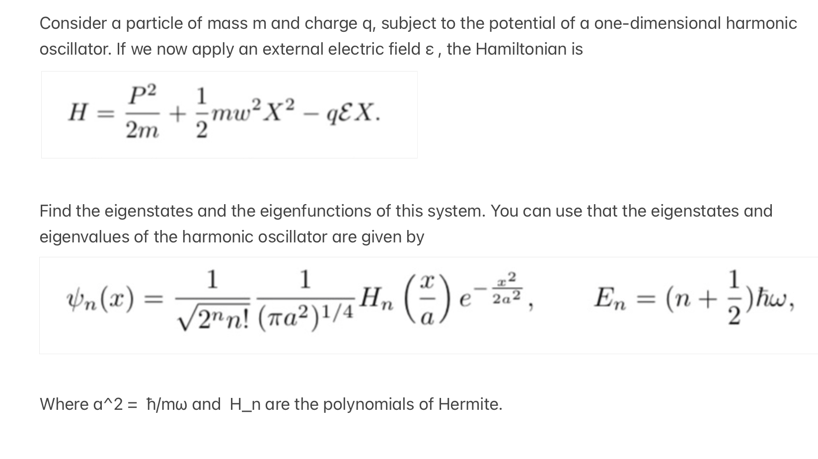 Solved Consider a particle of mass m ﻿and charge q, ﻿subject | Chegg.com