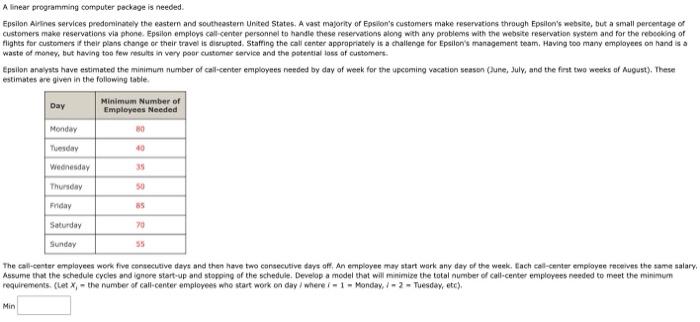 Solved A linear programming computer pockage is needed. | Chegg.com Solved A linear programming computer pockage is needed. | Chegg.com