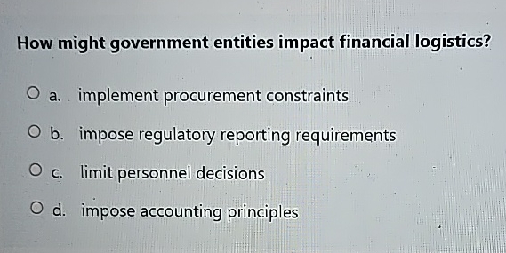 Solved How might government entities impact financial | Chegg.com