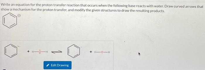 Solved Write An Equation For The Proton Transfer Reaction