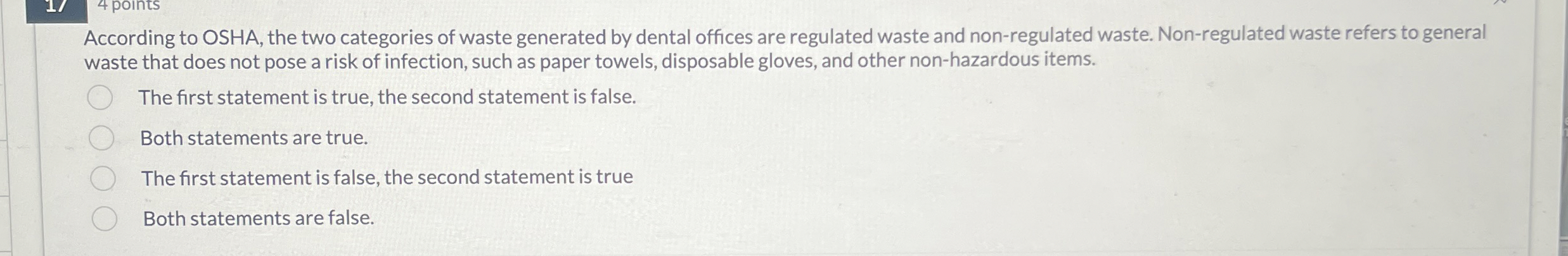 Solved According to OSHA, the two categories of waste | Chegg.com