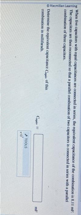 Solved When Five Capacitors With Equal Capacitances Are