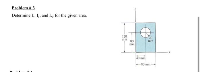 Solved Problem # 3 Determine Ix, ly, and Ixy for the given | Chegg.com