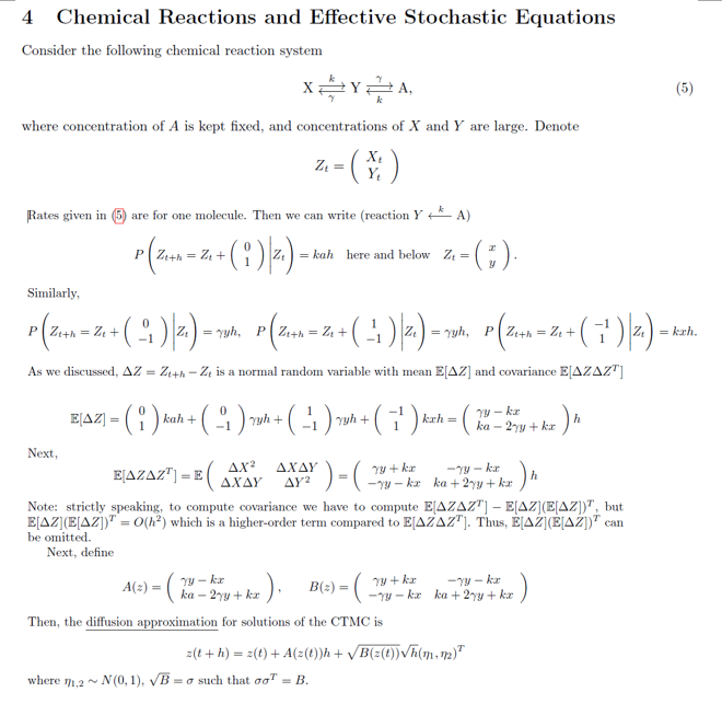 Solved 4 ﻿Chemical Reactions and Effective Stochastic | Chegg.com