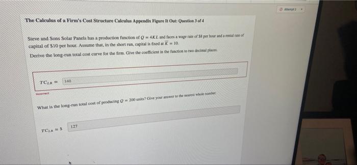 Solved BA The Calculus of a Firm's Cast Structure Calculus | Chegg.com