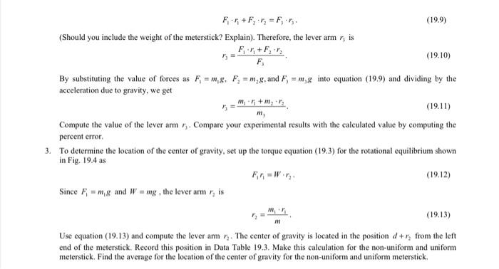 Data Table 19.1. Determination of unknown mass Data | Chegg.com