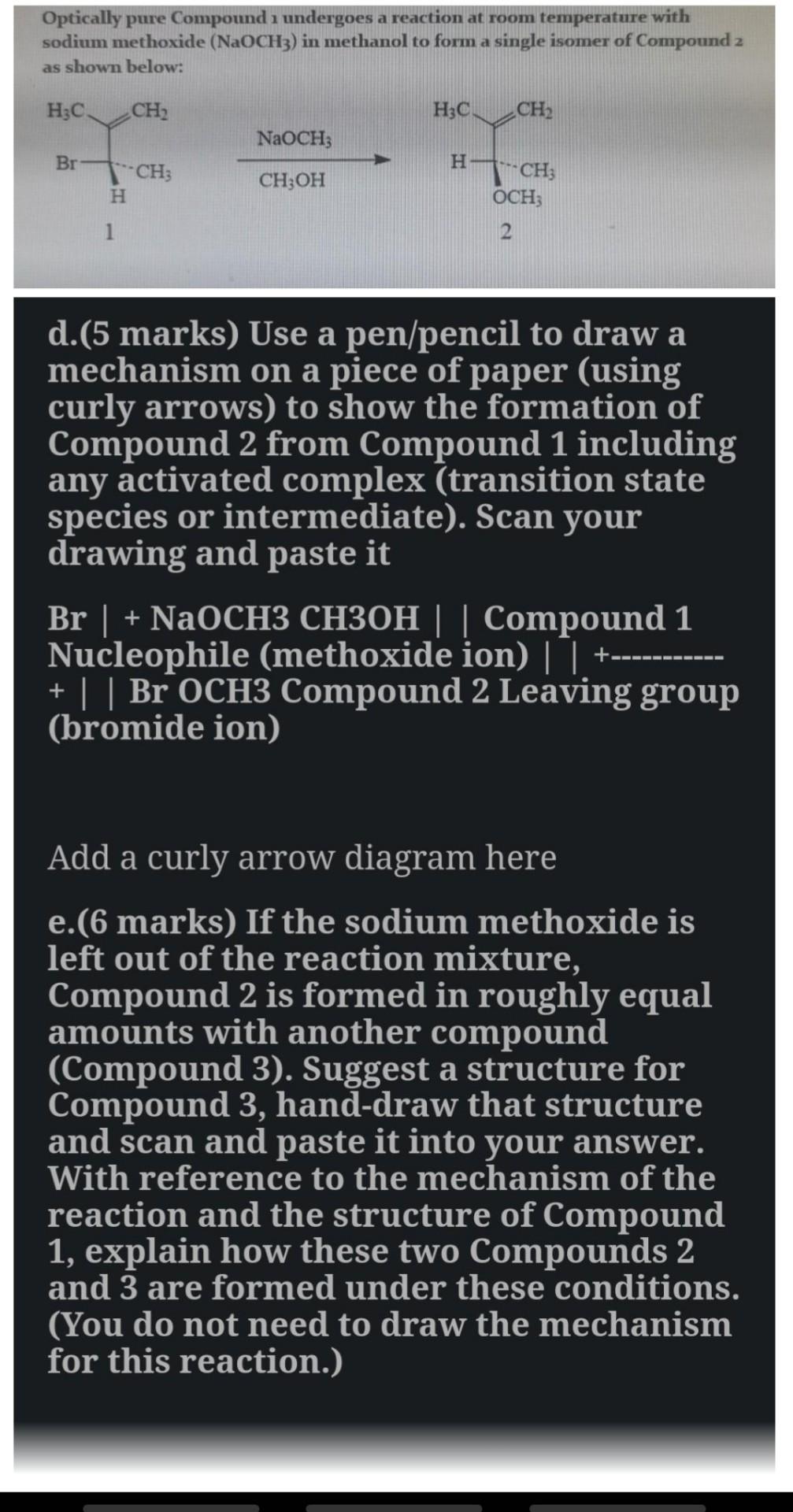 Solved Optically pure Compound 1 undergoes a reaction at | Chegg.com