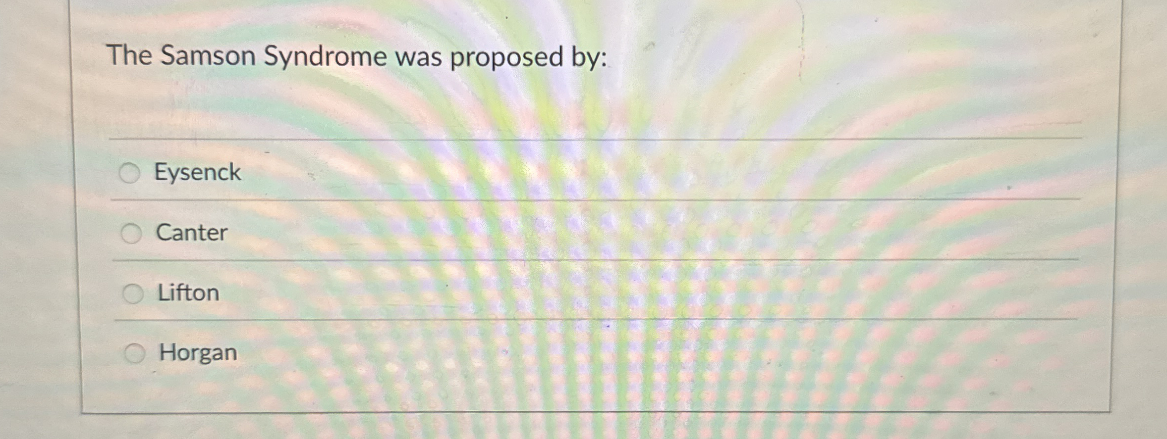 Solved The Samson Syndrome was proposed | Chegg.com