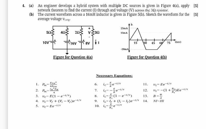 Solved 4. (a) An engineer develops a hybrid system with | Chegg.com