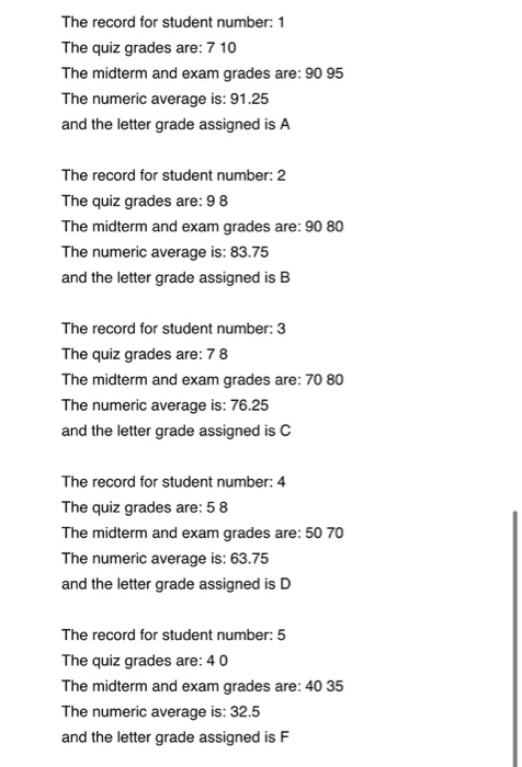 Solved Write a grading program for the following grading | Chegg.com