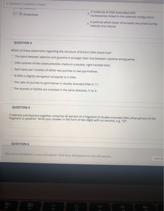 Solved Question Completion Status: - Kinetichore A molecule | Chegg.com