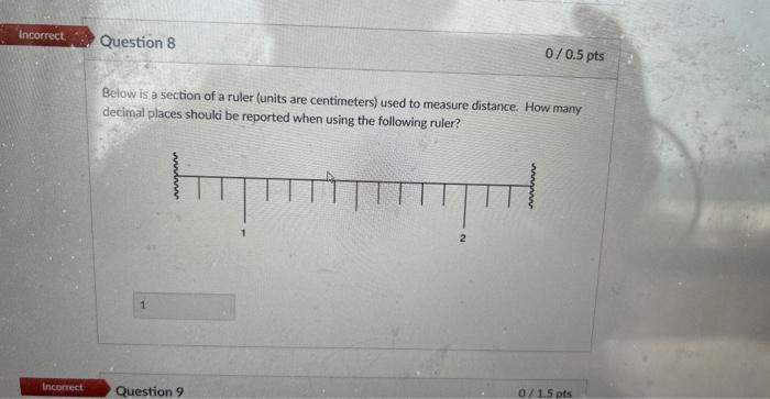 Solved Below is a section of a ruler (units are centimeters) | Chegg.com