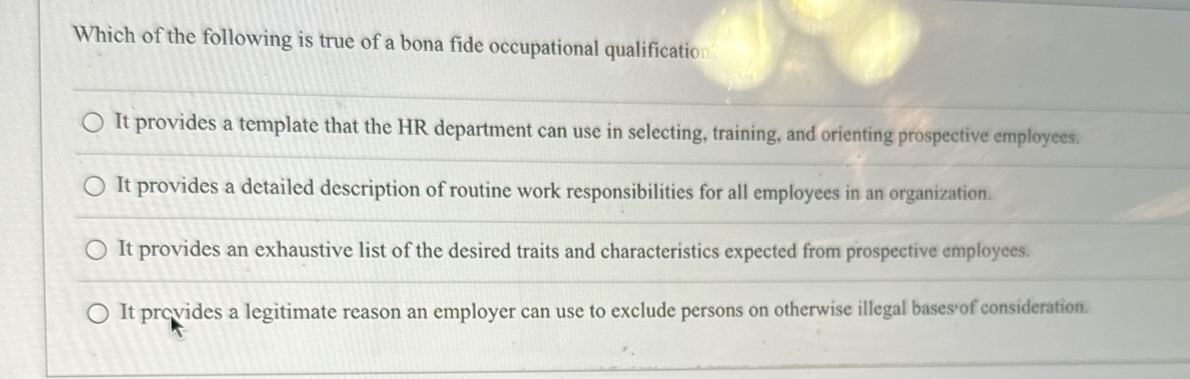 Solved Which of the following is true of a bona fide | Chegg.com