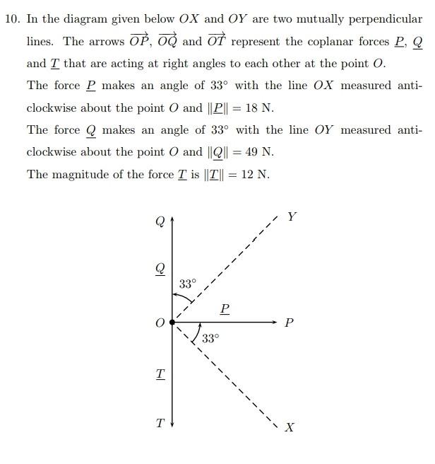 Solved 9. In the diagram given below OX,OY are two mutually | Chegg.com