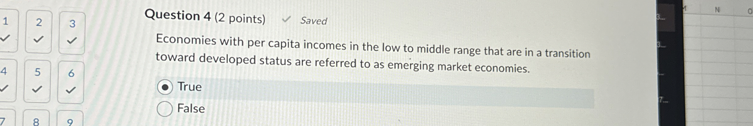 Solved Question 4 (2 ﻿points)Saved23Economies with per | Chegg.com
