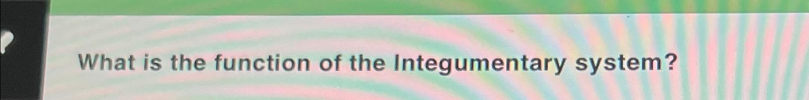 Solved What is the function of the Integumentary system? | Chegg.com
