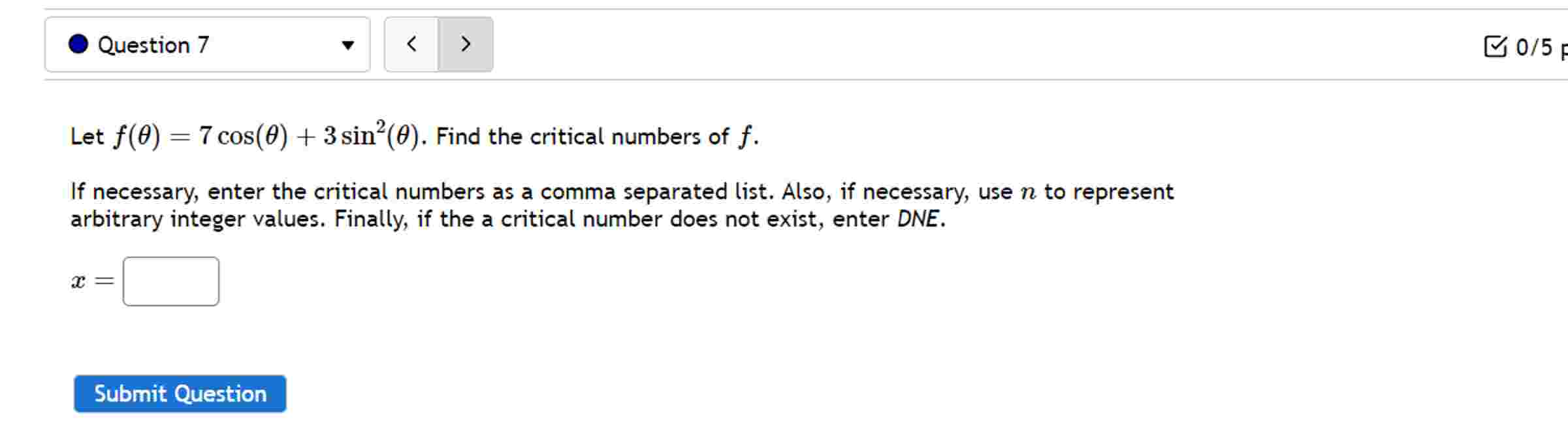 Solved Let f(\theta )=7cos(\theta )+3sin^(2)(\theta ). ﻿Find | Chegg.com