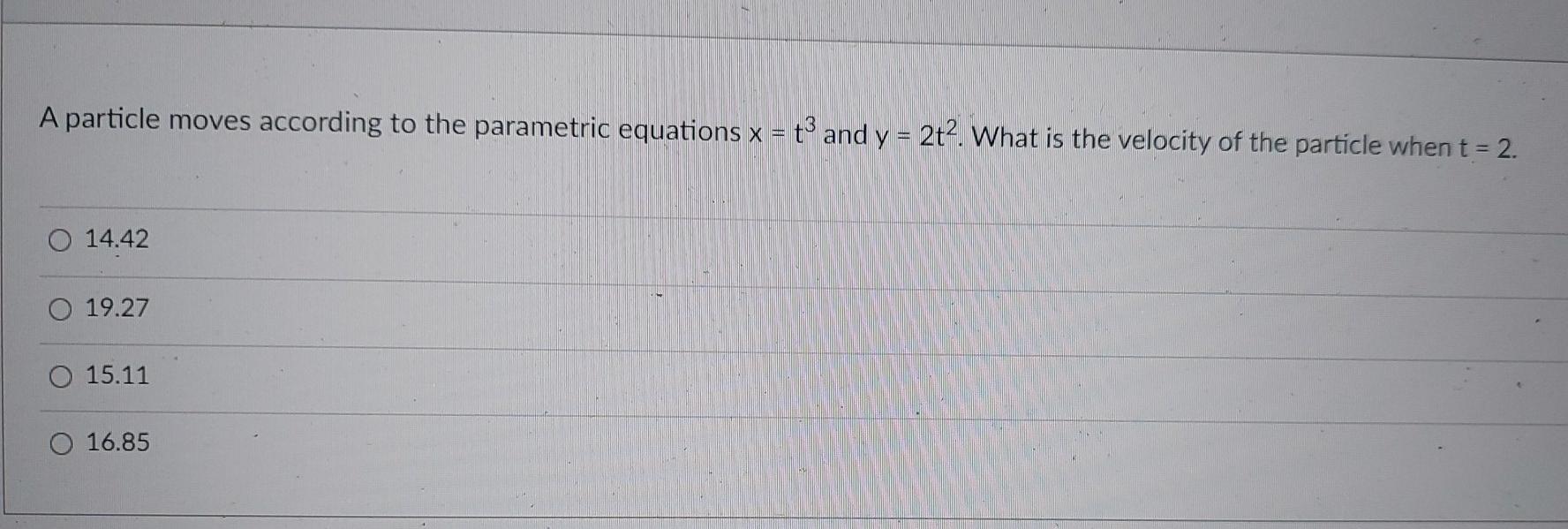 Solved A particle moves according to the parametric | Chegg.com