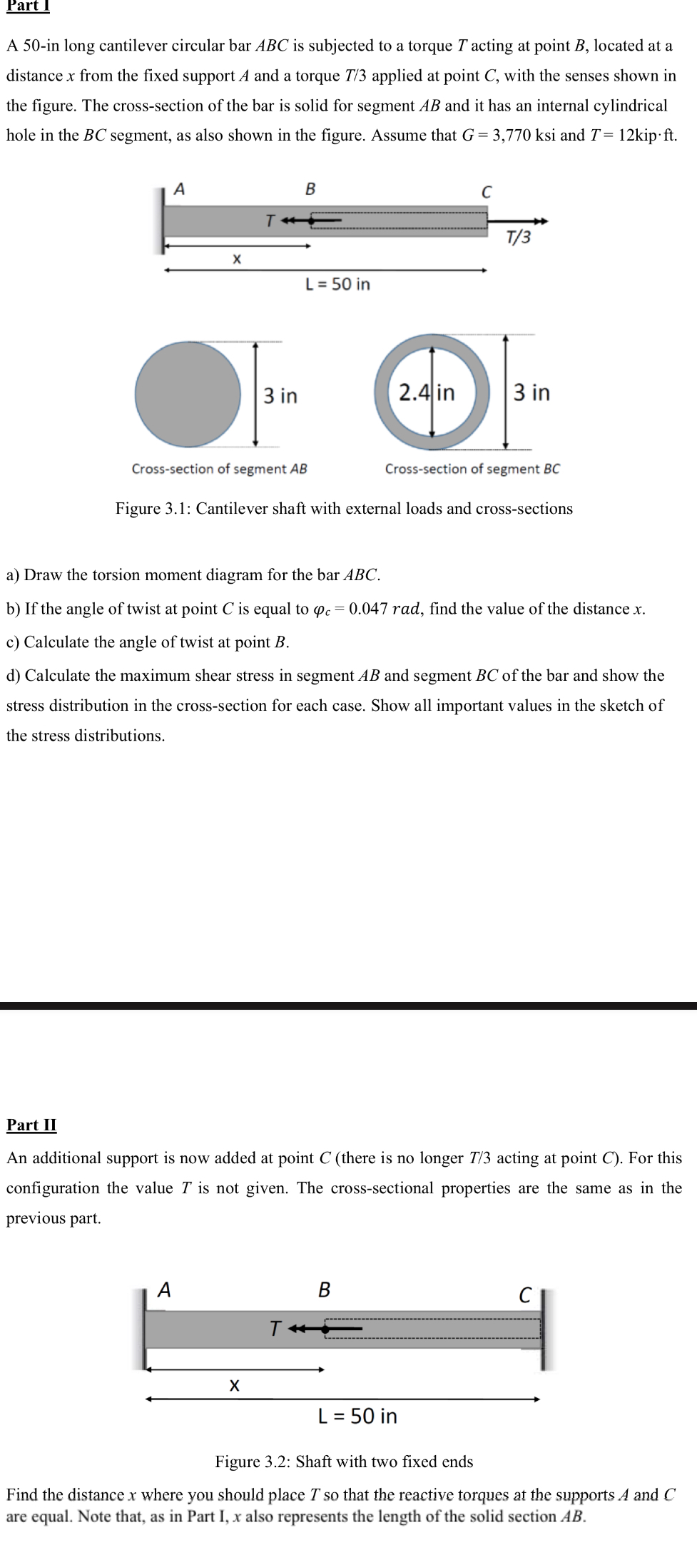 Solved SOLVE FOR PART 2 ﻿ONLYPart IA 50-in long cantilever | Chegg.com