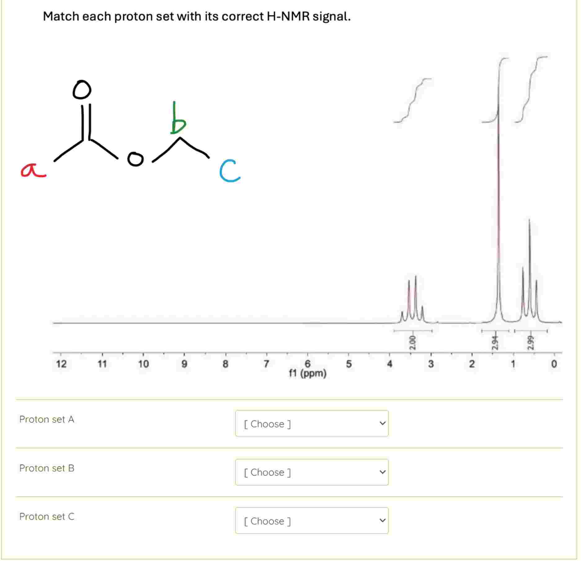 Solved Match each proton set with its correct H-NMR signal. | Chegg.com