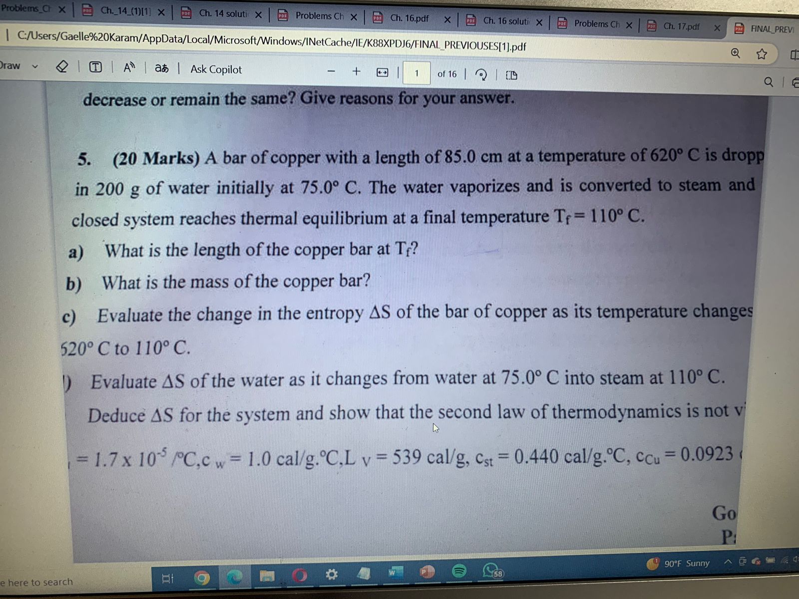 Solved (20 ﻿Marks) ﻿Consider two air pipes A and B ﻿at room | Chegg.com