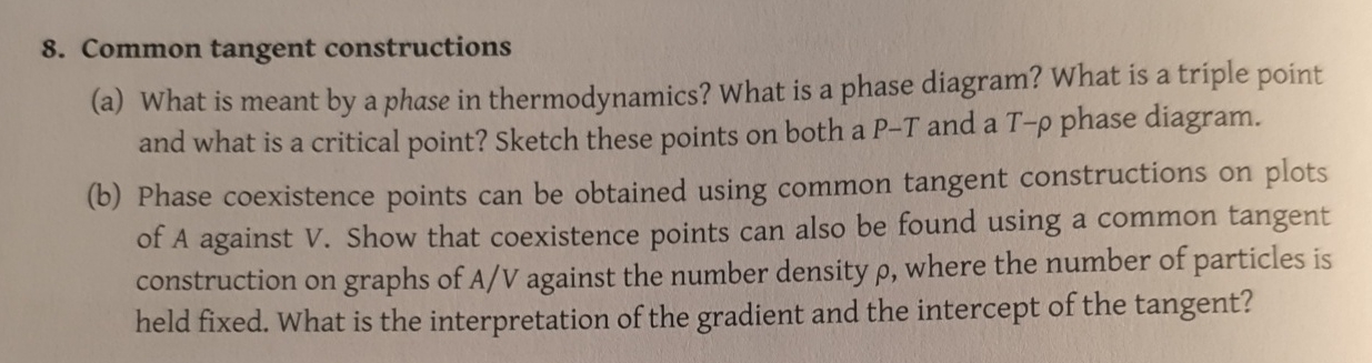 Solved Common tangent constructions(a) ﻿What is meant by a | Chegg.com