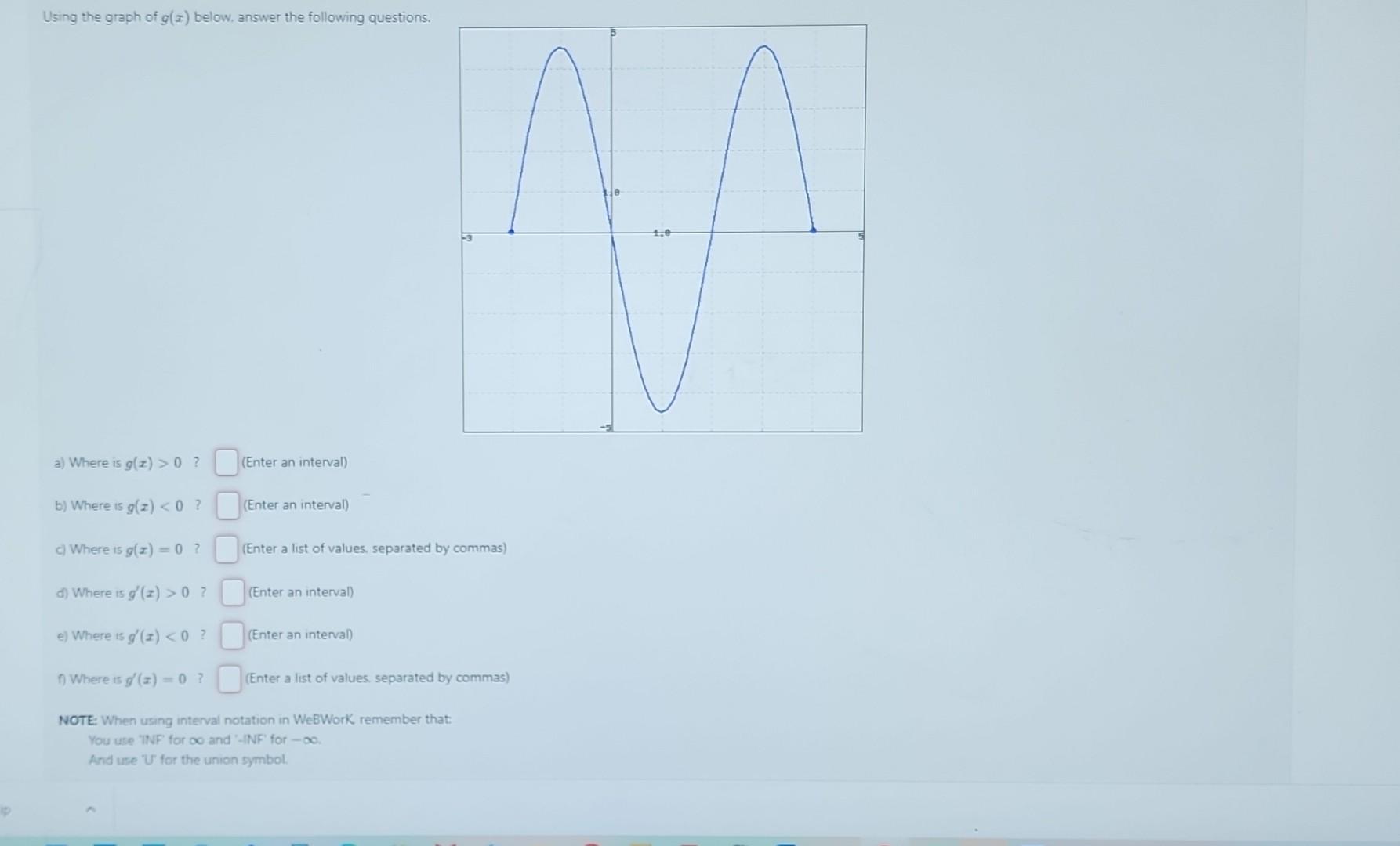 Solved Using the graph of g(x) below, answer the following | Chegg.com