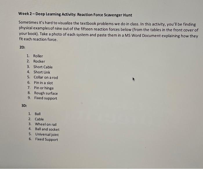 Solved Week 2-Deep Learning Activity: Reaction Force | Chegg.com