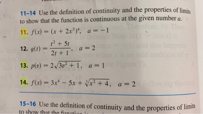 Solved 11 14 Use The Definition Of Continuity And The