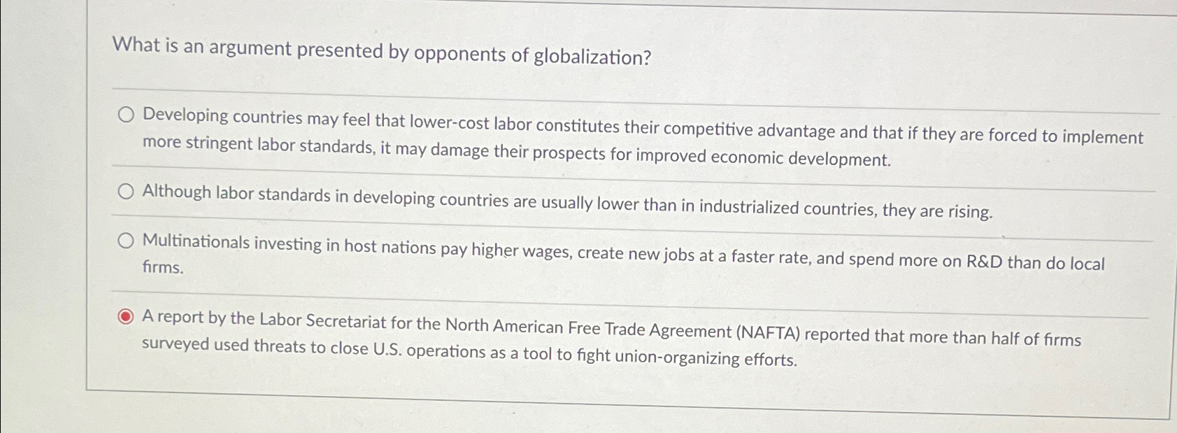 Solved What is an argument presented by opponents of | Chegg.com