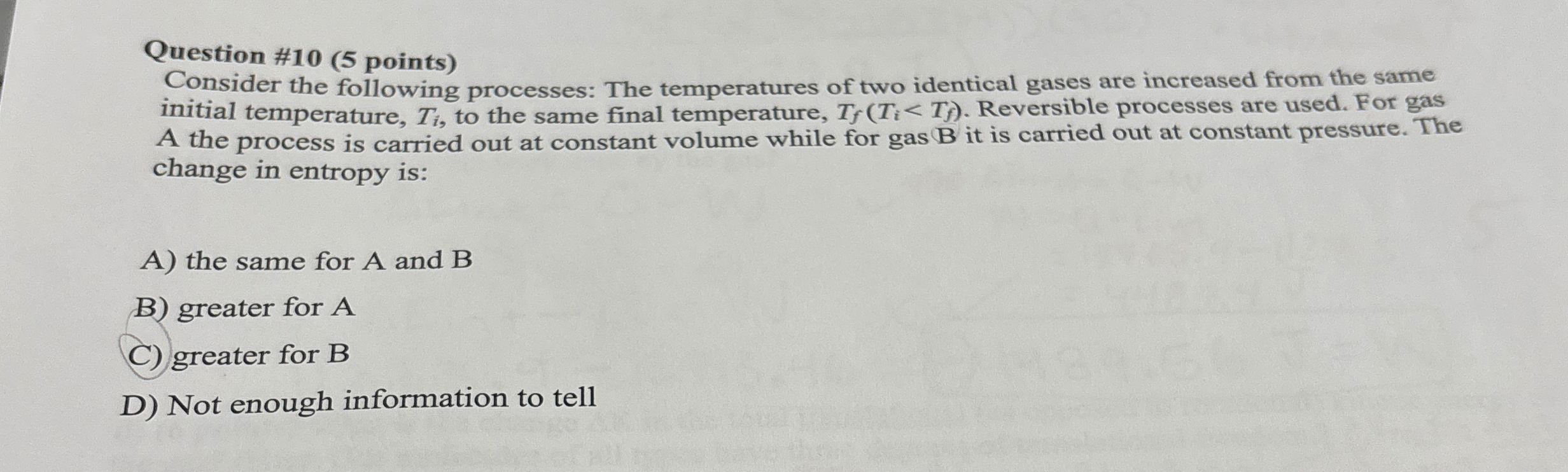 Solved Question #10 (5 ﻿points)Consider the following | Chegg.com
