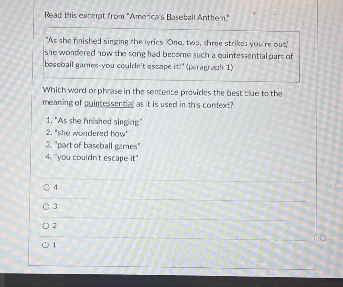 Use "Take Me Out to the Ball Game" to answer | Chegg.com