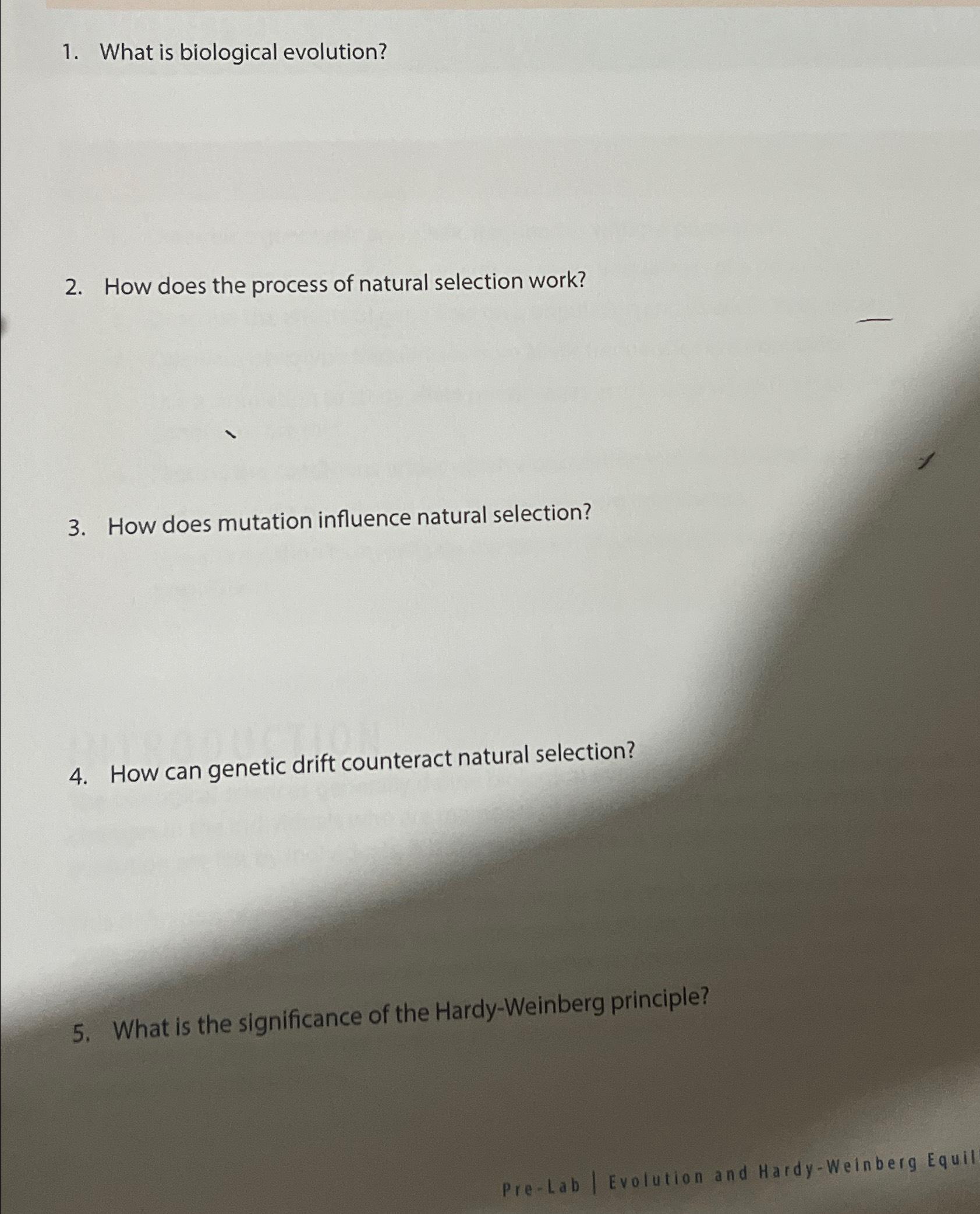 Solved What is biological evolution?How does the process of | Chegg.com
