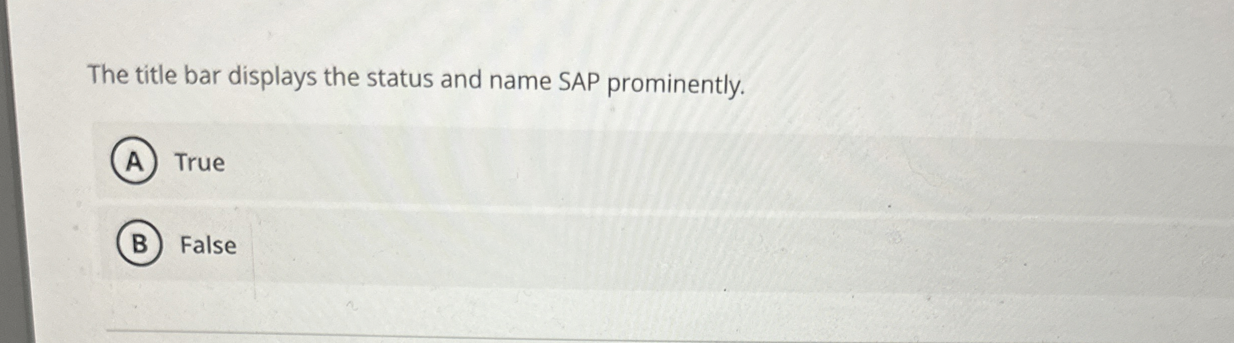 Solved The title bar displays the status and name SAP | Chegg.com