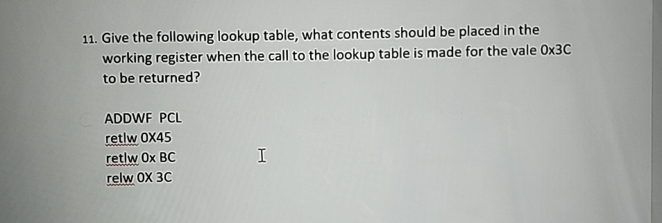 Solved Give the following lookup table, what contents should | Chegg.com