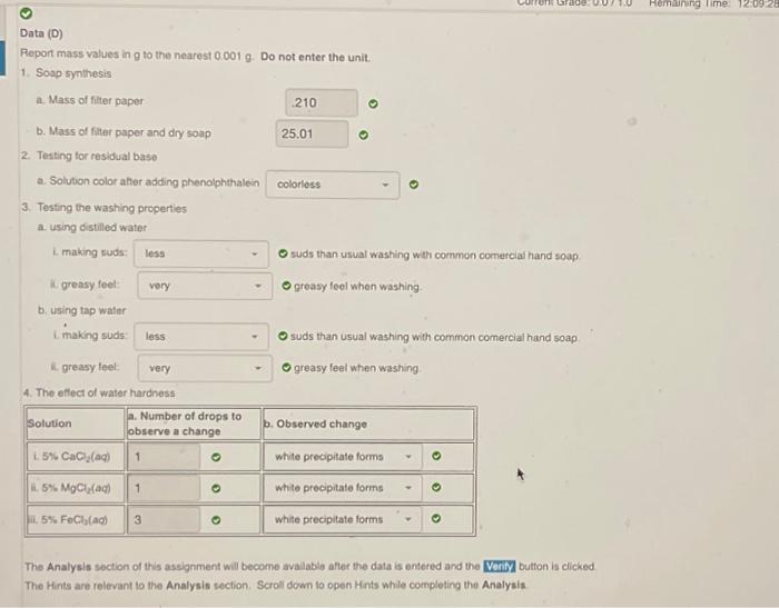 Solved Report mass values in g to the nearest 0.001 g. Do | Chegg.com