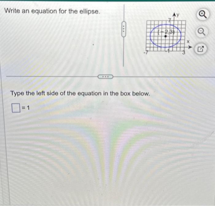 Solved Write an equation for the ellipse. Type the left side | Chegg.com