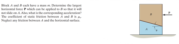 Block A and B ﻿each have a mass m. ﻿Determine the | Chegg.com