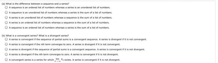 Solved A What Is The Difference Between A Sequence And A