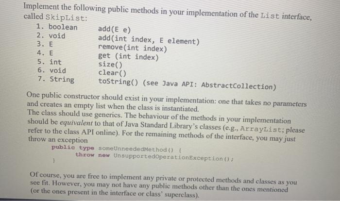 Solved Implement the following public methods in your | Chegg.com