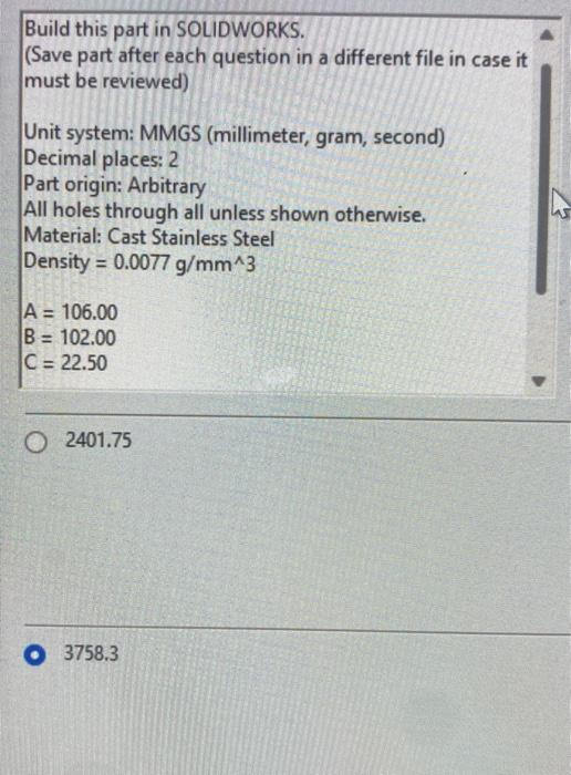 Solved Build this part in SOLIDWORKS. (Save part after each | Chegg.com